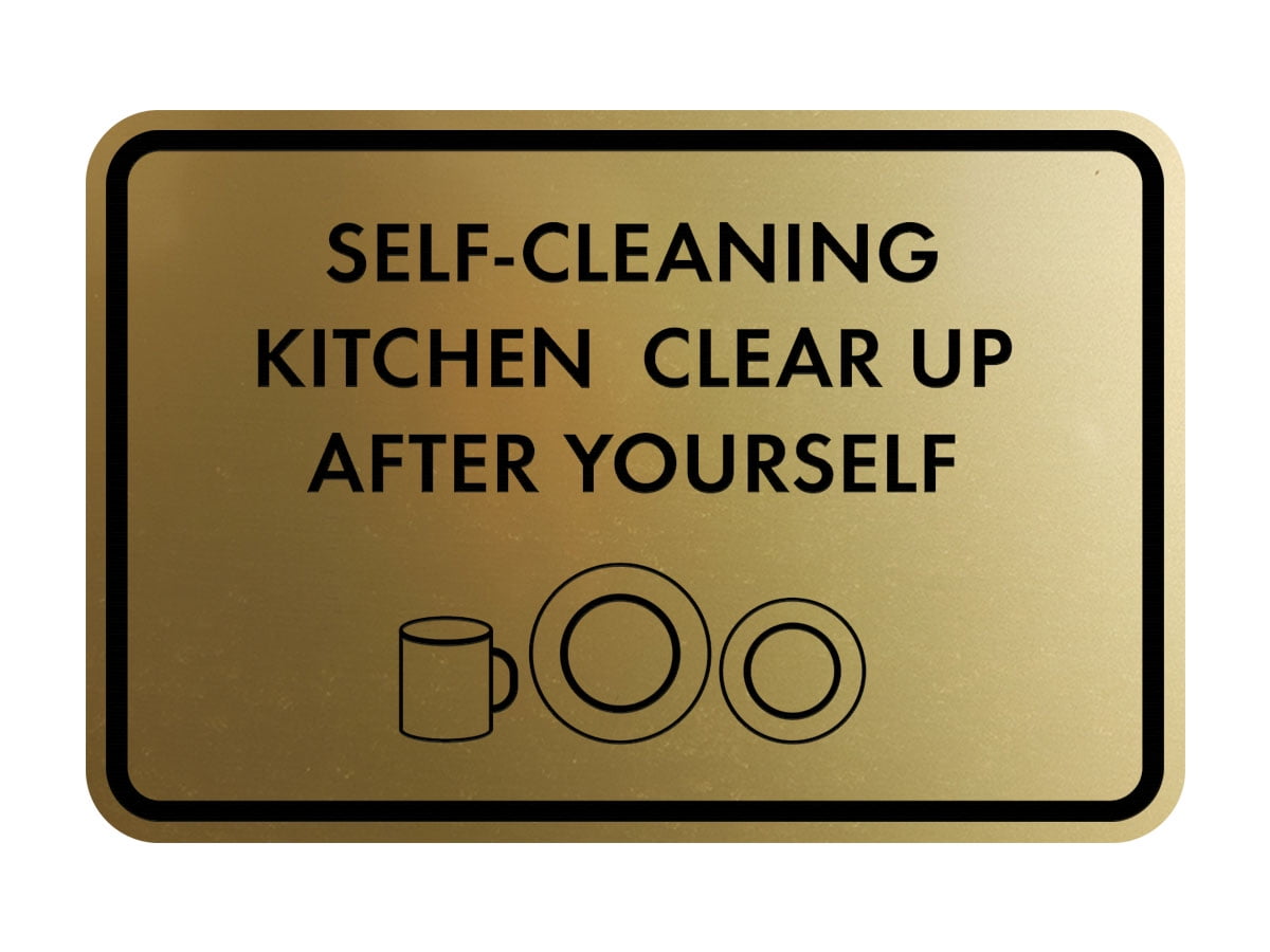 Classic Framed Self-Cleaning Kitchen Clear Up After Yourself Sign ...