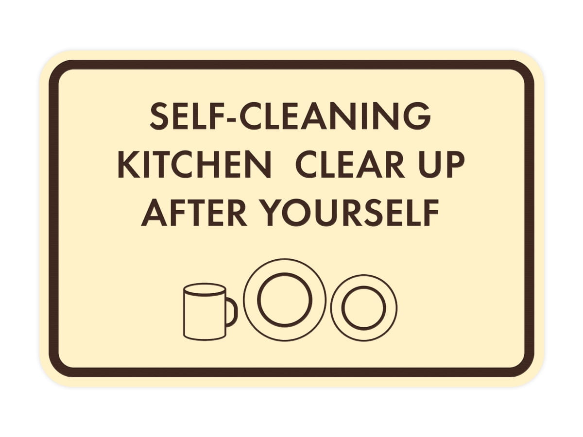 Classic Framed Self-Cleaning Kitchen Clear Up After Yourself Sign ...