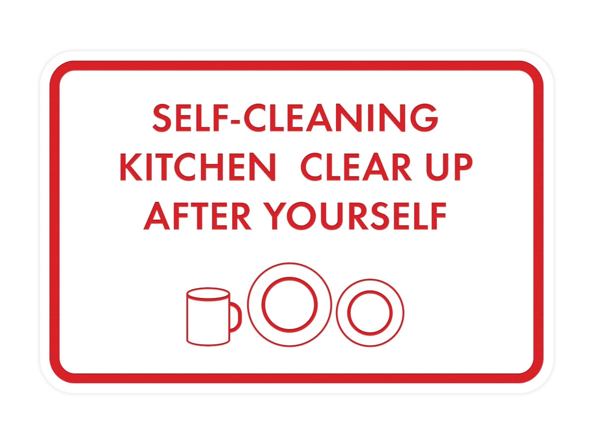 Classic Framed Self-Cleaning Kitchen Clear Up After Yourself Sign ...