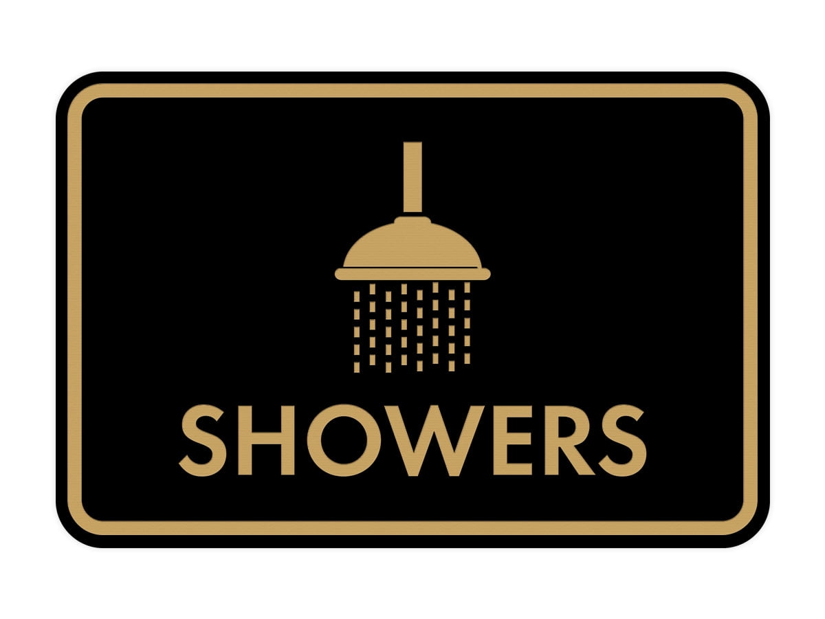 Classic Framed Showers Sign (Black Gold) - Large - Walmart.com