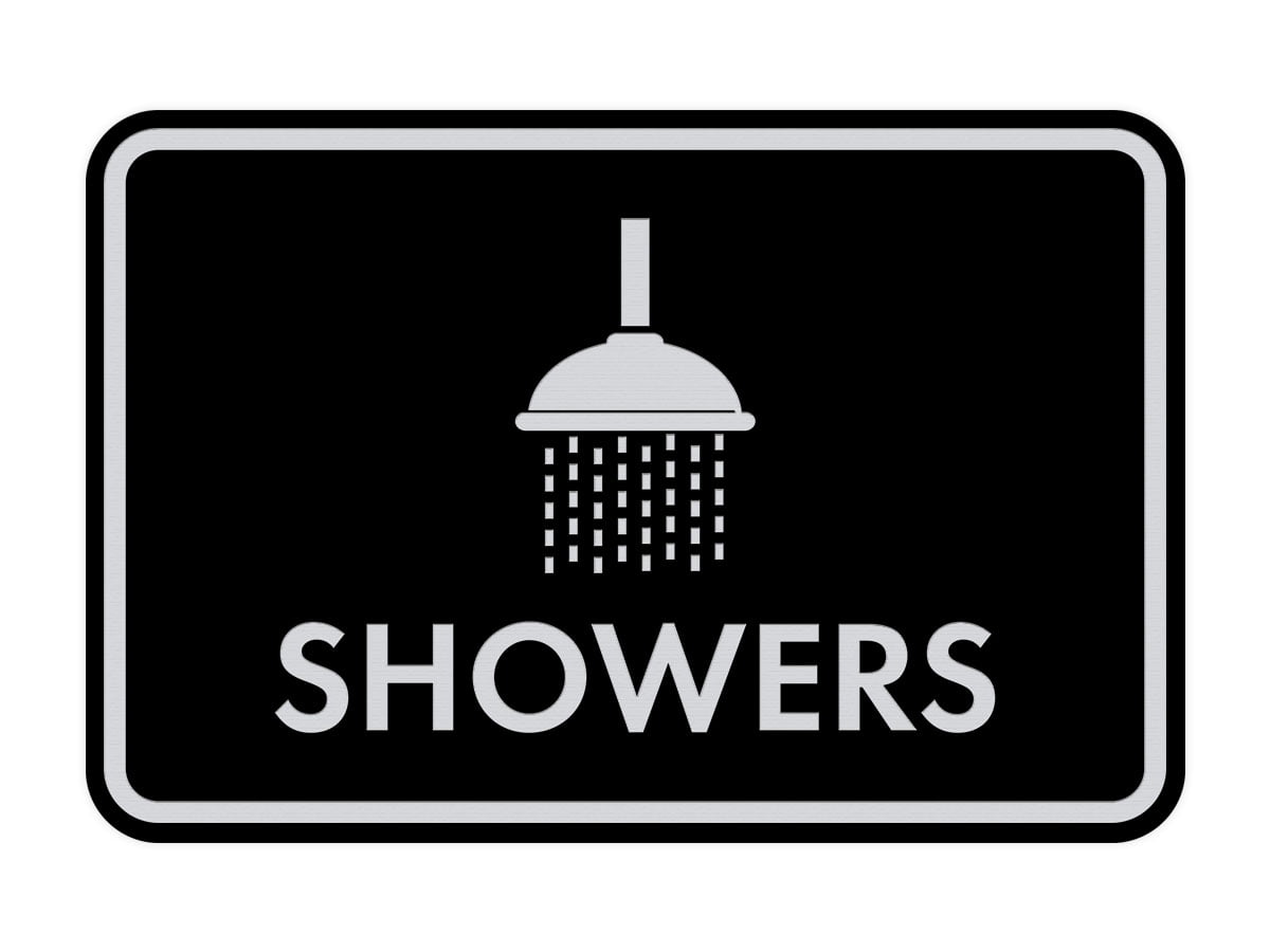 Classic Framed Showers Sign (Black / Silver) - Large - Walmart.com