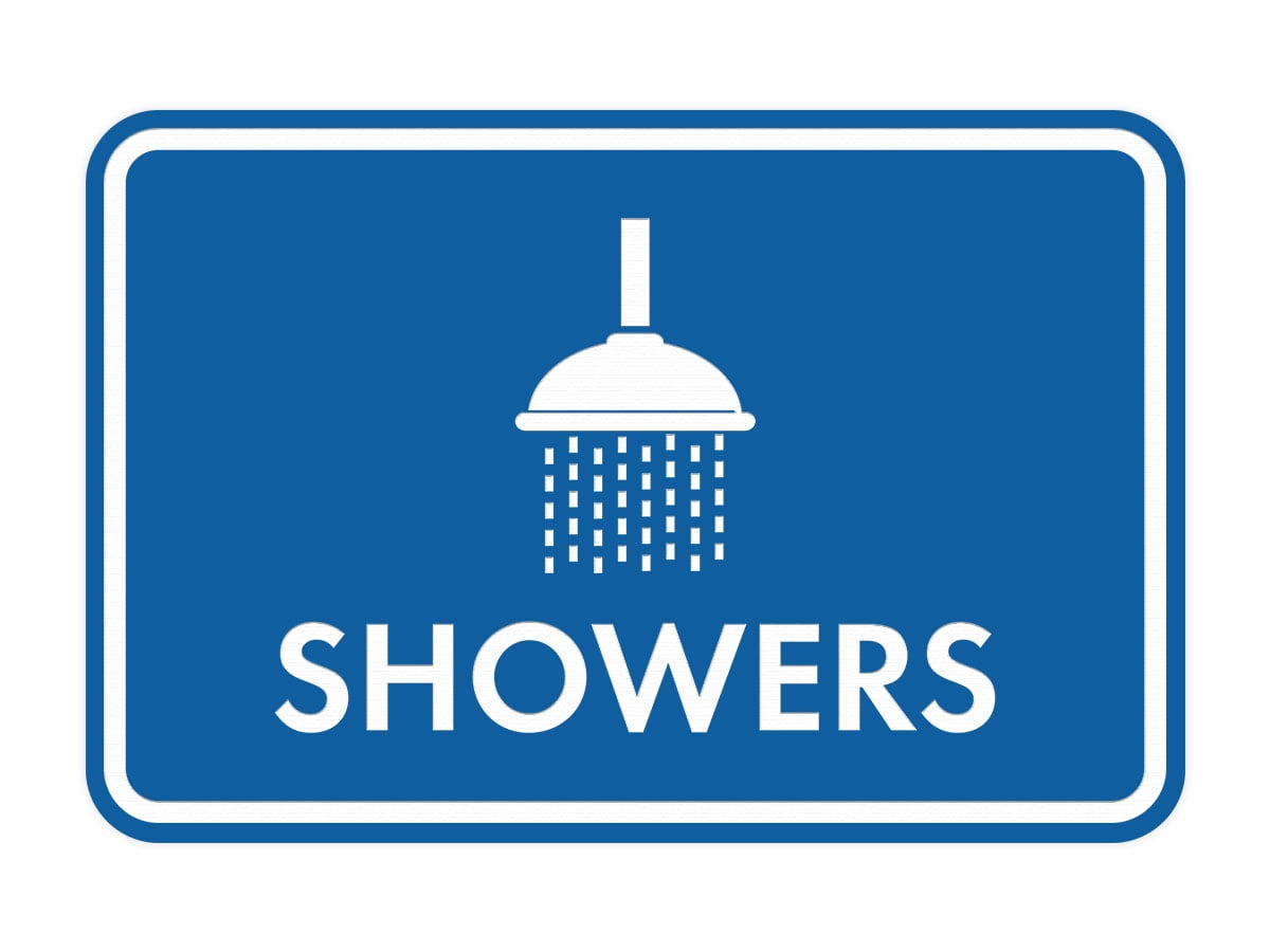 Classic Framed Showers Sign (Blue) - Large - Walmart.com