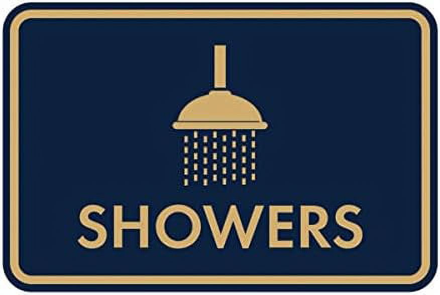 Classic Framed Showers Sign (Navy Blue/Gold) - Large - Walmart.com