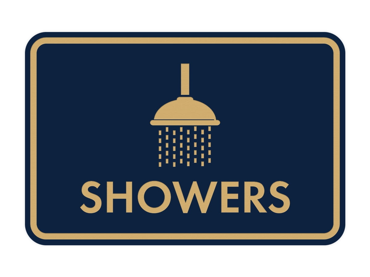 Classic Framed Showers Sign (Navy Blue/Gold) - Small - Walmart.com