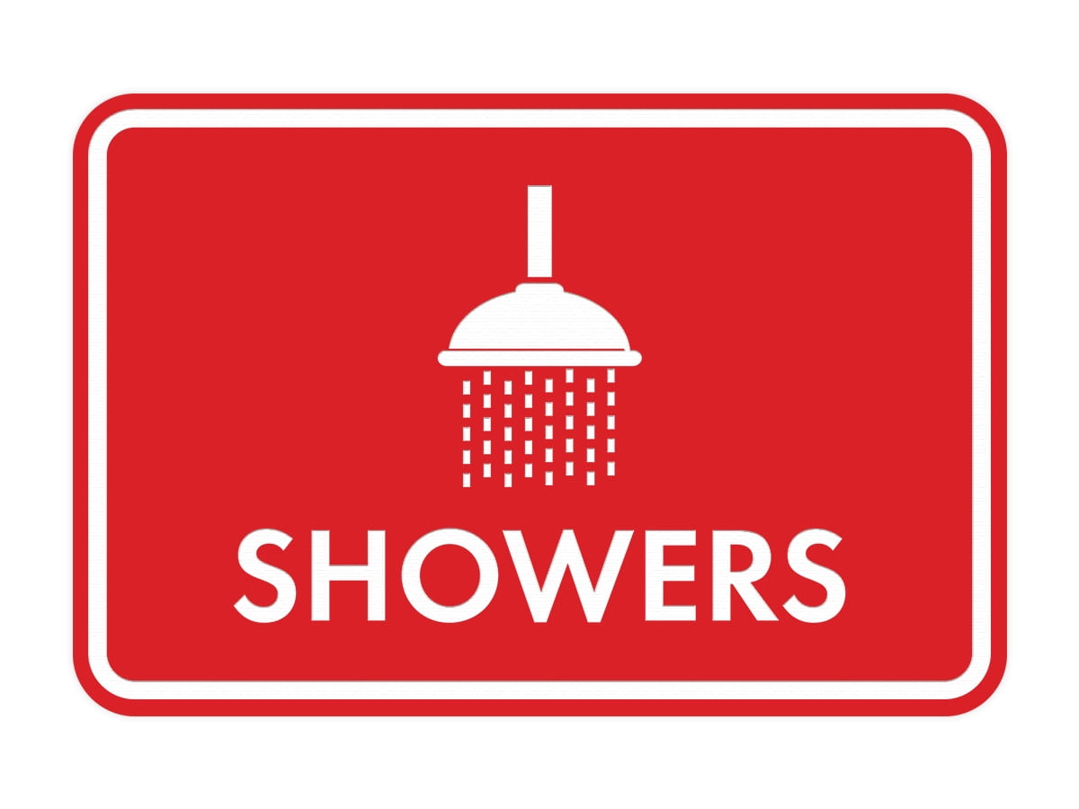 Classic Framed Showers Sign (Red) - Medium - Walmart.com