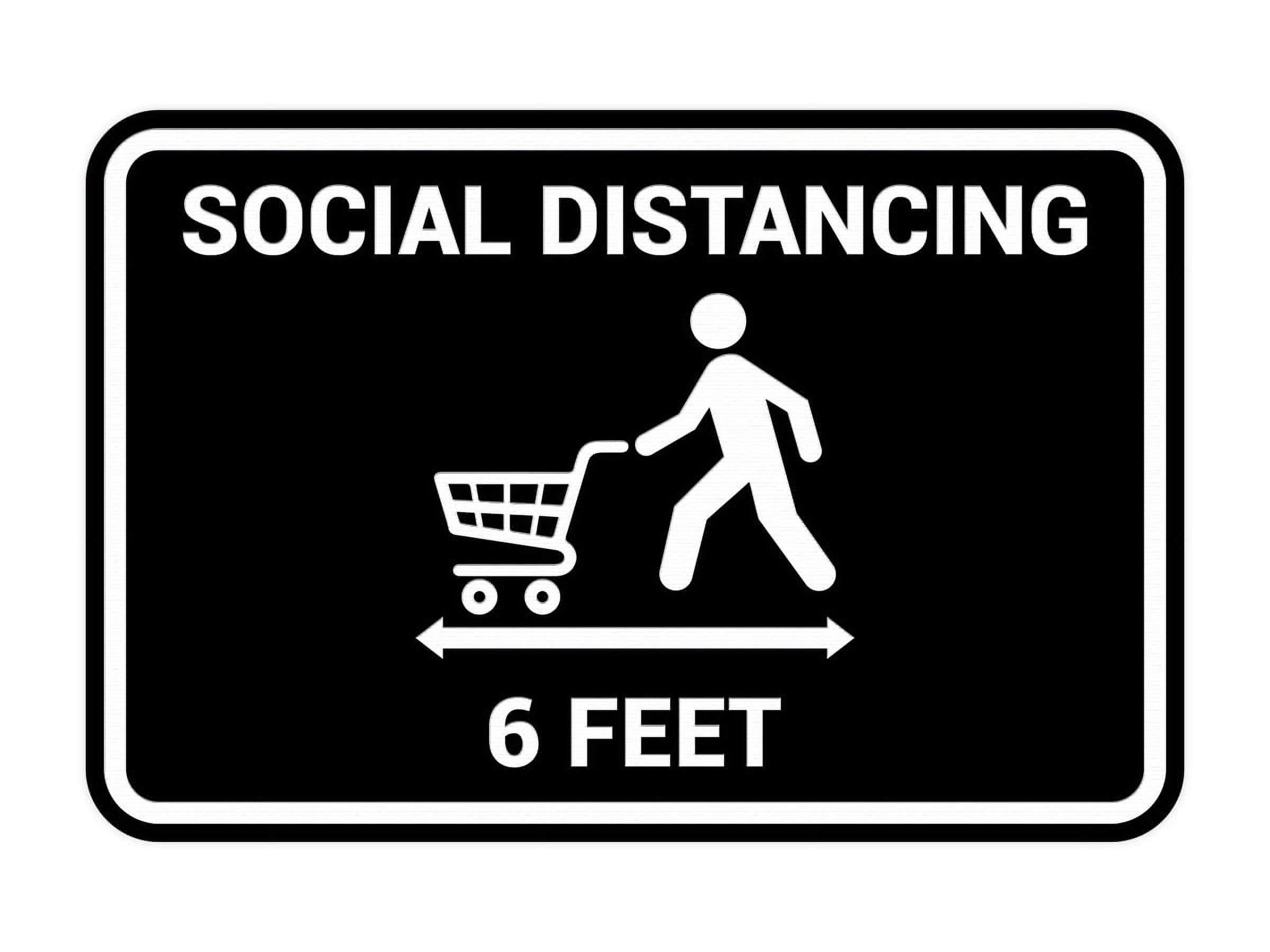 Classic Framed Social Distancing Sign (Black) - Medium - Walmart ...