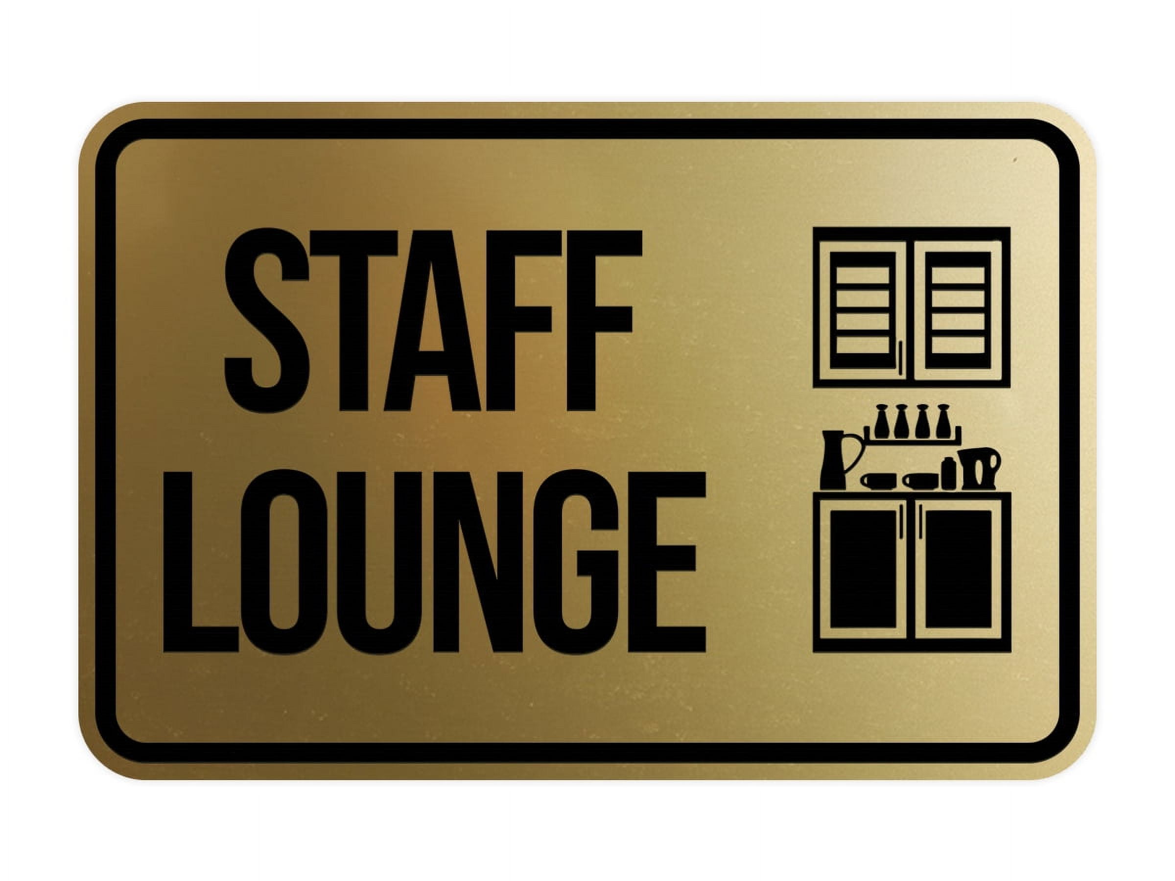 Classic Framed Staff Lounge Sign (Brushed Gold) - Medium - Walmart.com