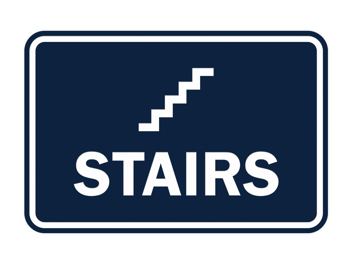 Classic Framed Stairs Sign (Navy Blue / White) - Small - Walmart.com