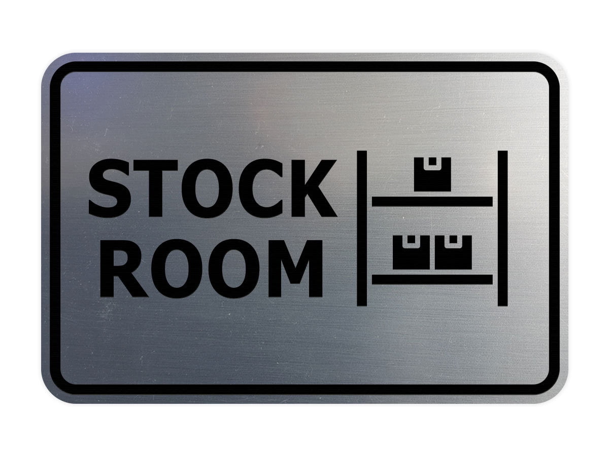 Classic Framed Stock Room Sign (Brushed Silver) - Large - Walmart.com