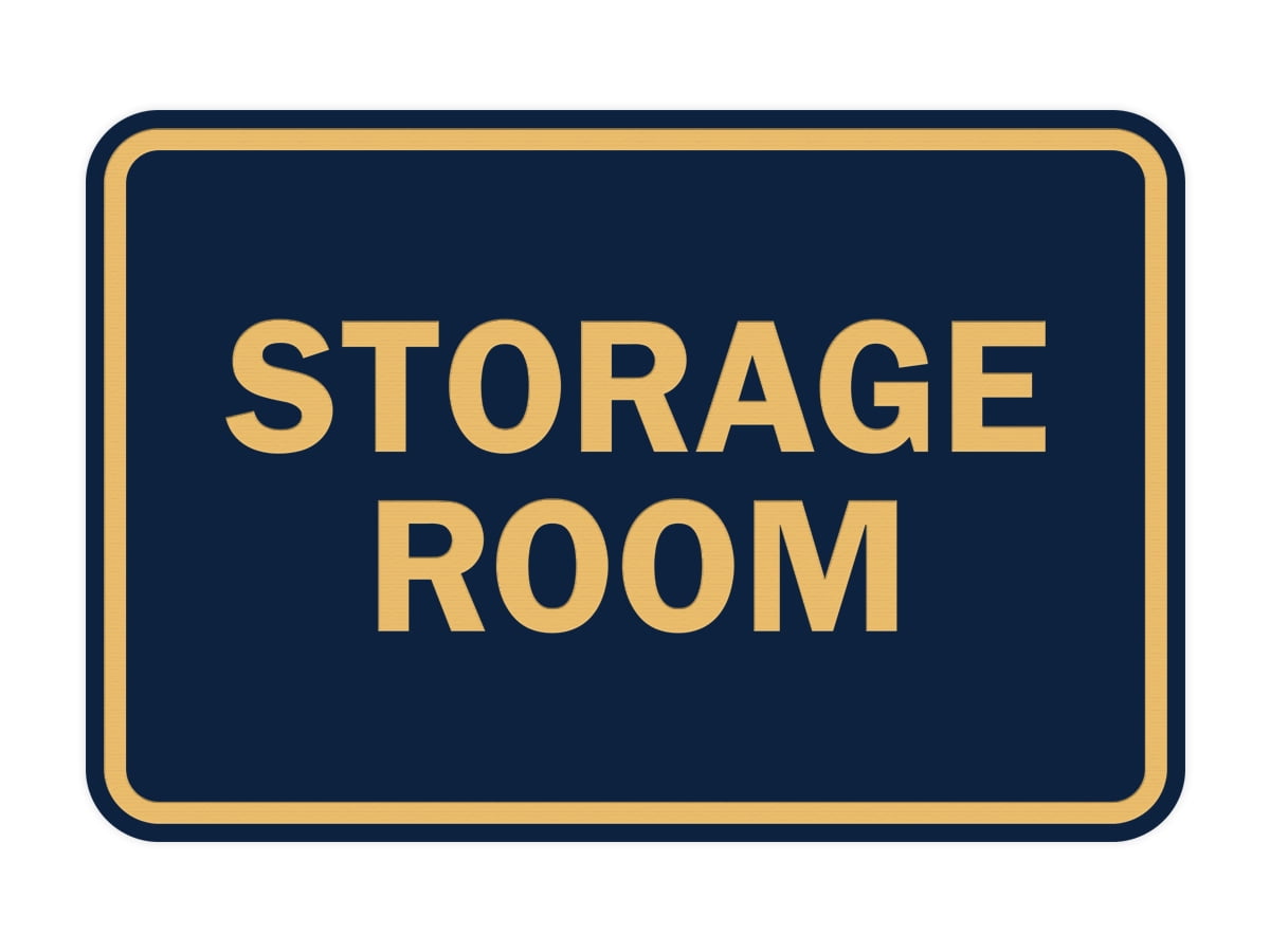 Classic Framed Storage Room Sign (Navy Blue/Gold) - Large - Walmart.com