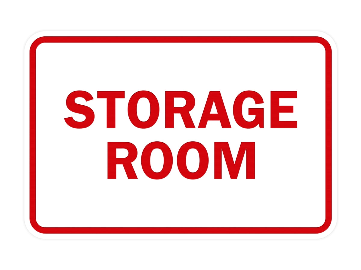 Classic Framed Storage Room Sign (White/Red) - Large - Walmart.com