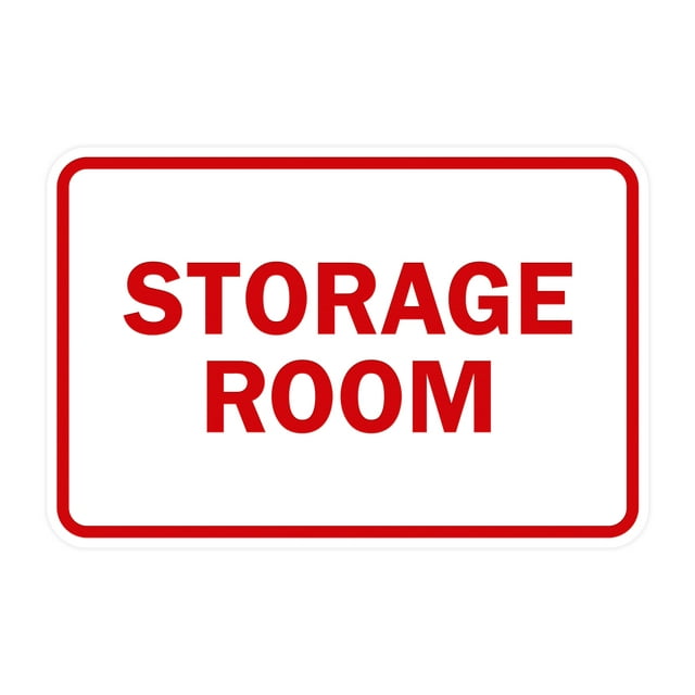 Classic Framed Storage Room Sign (White/Red) - Large - Walmart.com