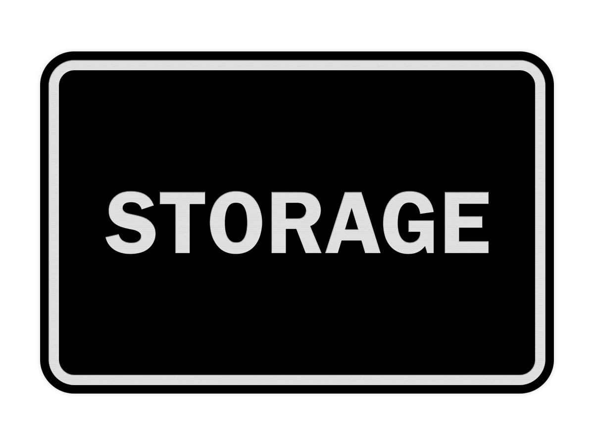 Classic Framed Storage Sign (Black / Silver) - Small - Walmart.com