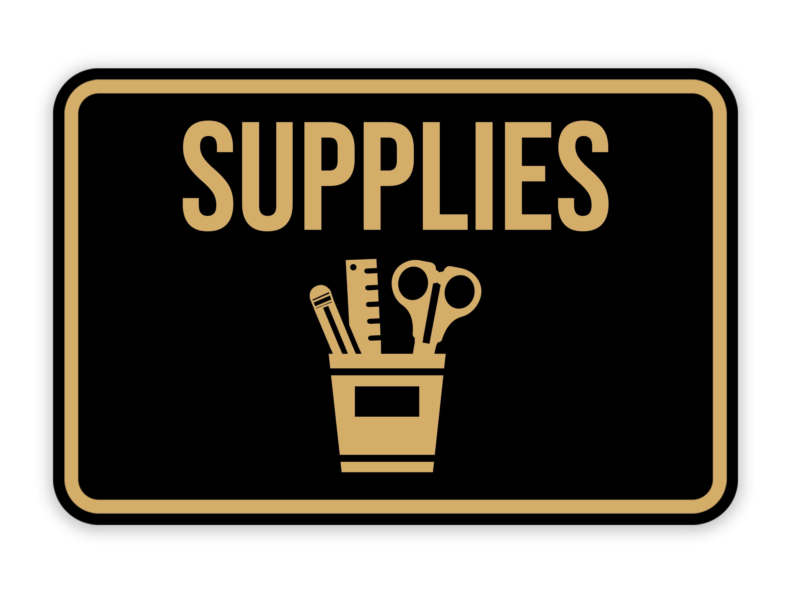 Classic Framed Supplies Sign (Black) - Medium - Walmart.com