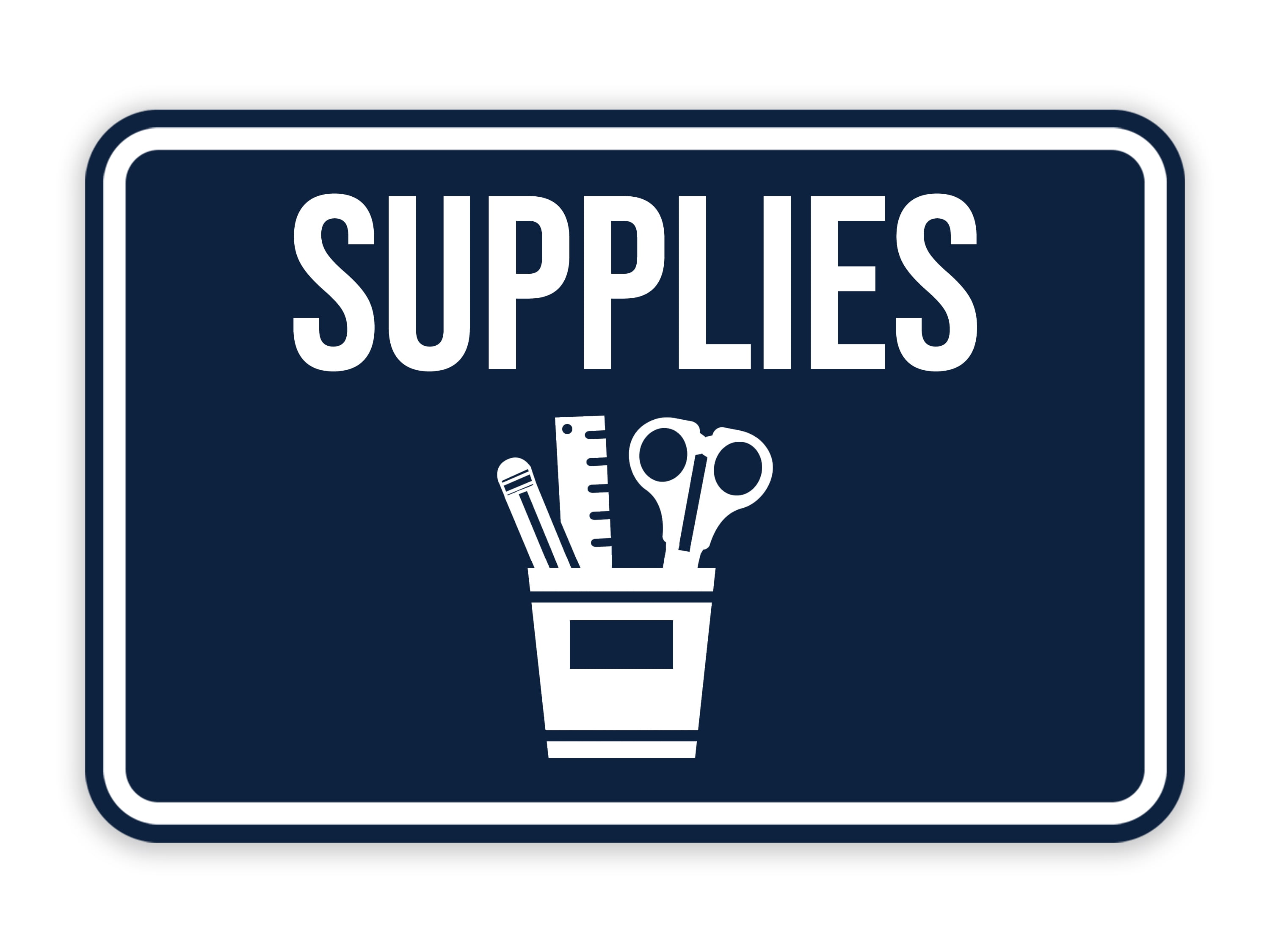 Classic Framed Supplies Sign (Blue) - Large - Walmart.com