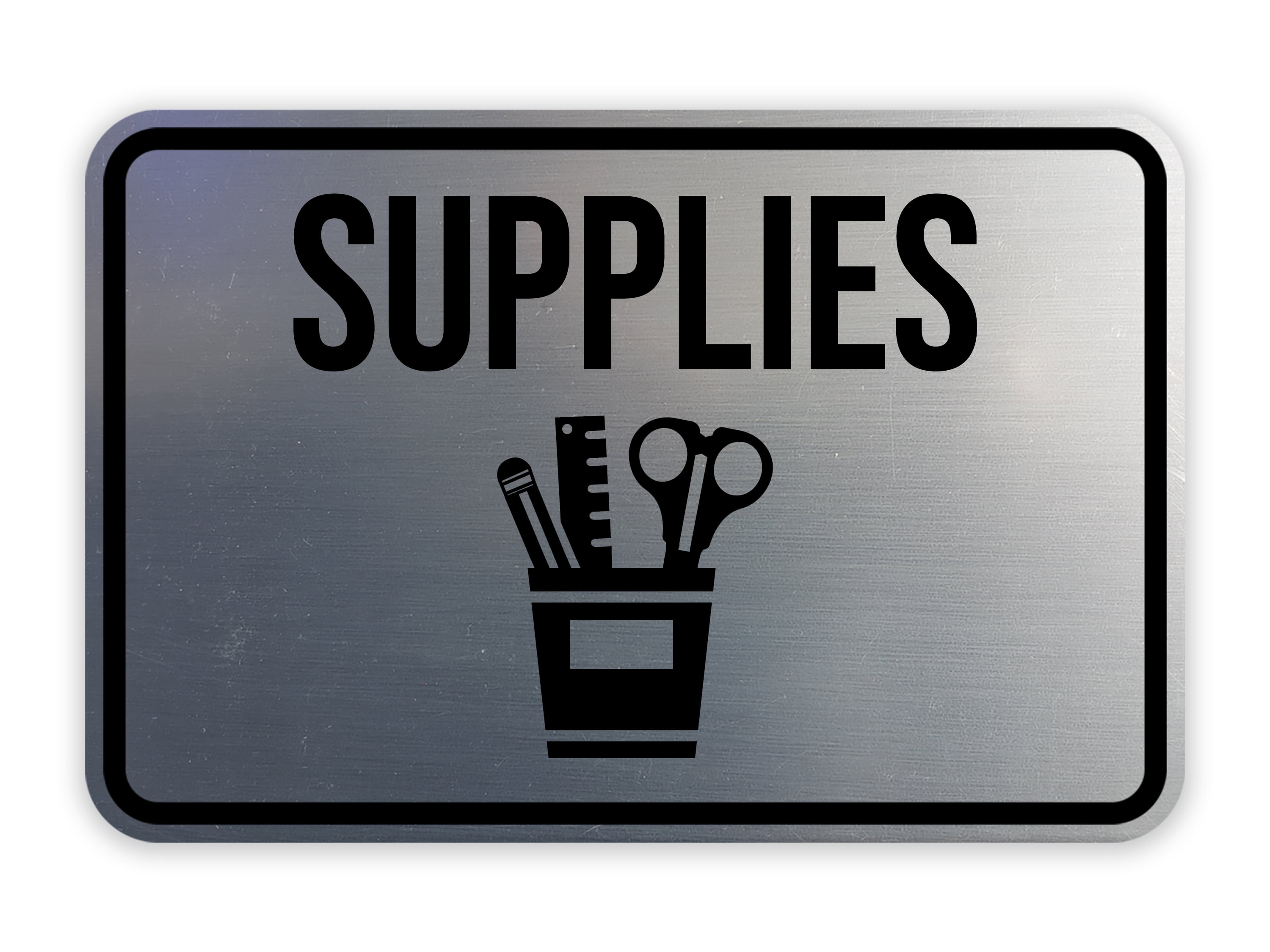 Classic Framed Supplies Sign (Navy Blue / White) - Large - Walmart.com
