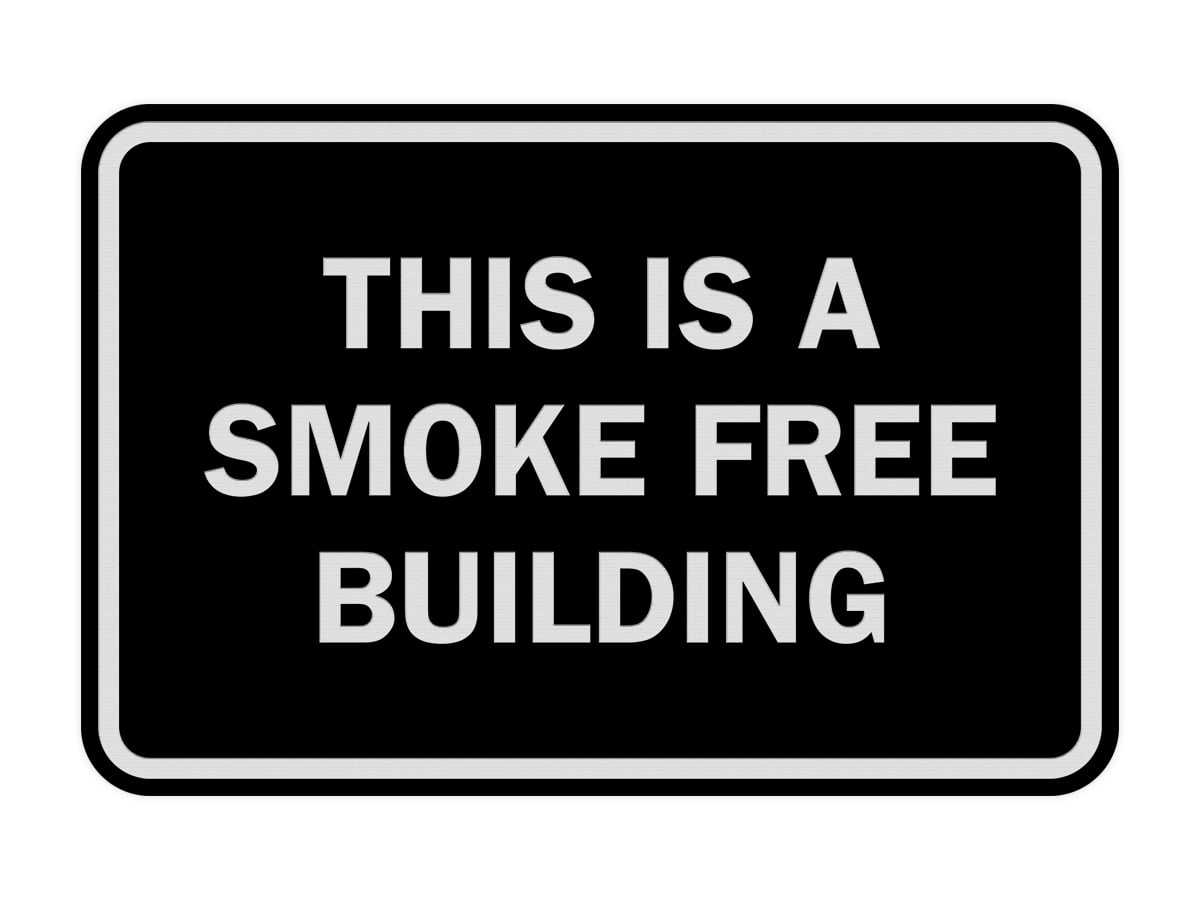 Classic Framed This is a Smoke Free Building Sign (Black / Silver ...