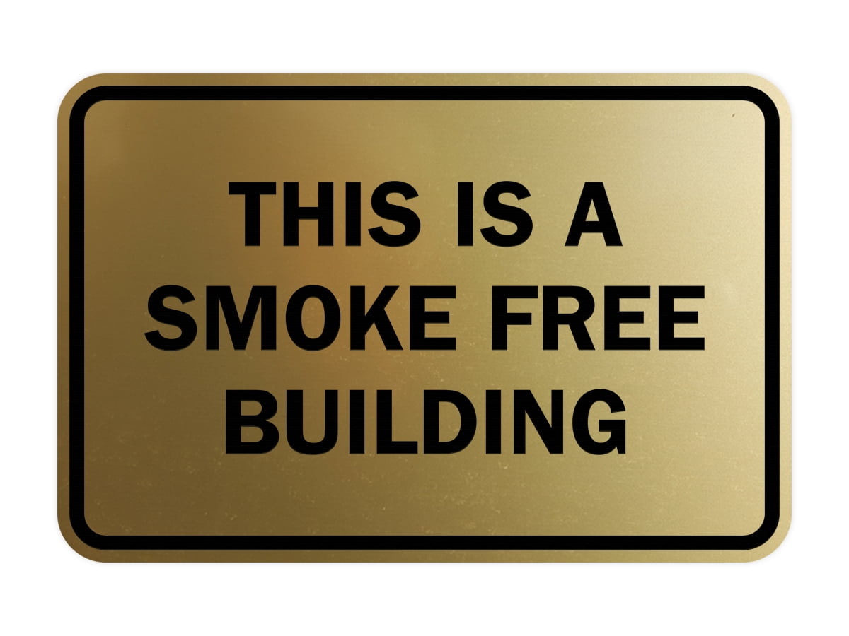 Classic Framed This is a Smoke Free Building Sign (Brushed Gold ...