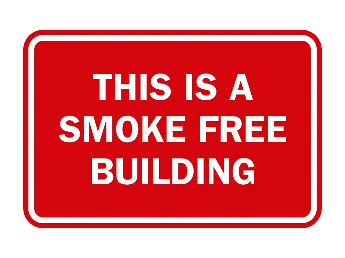 Classic Framed This is a Smoke Free Building Sign (Red) - Medium ...
