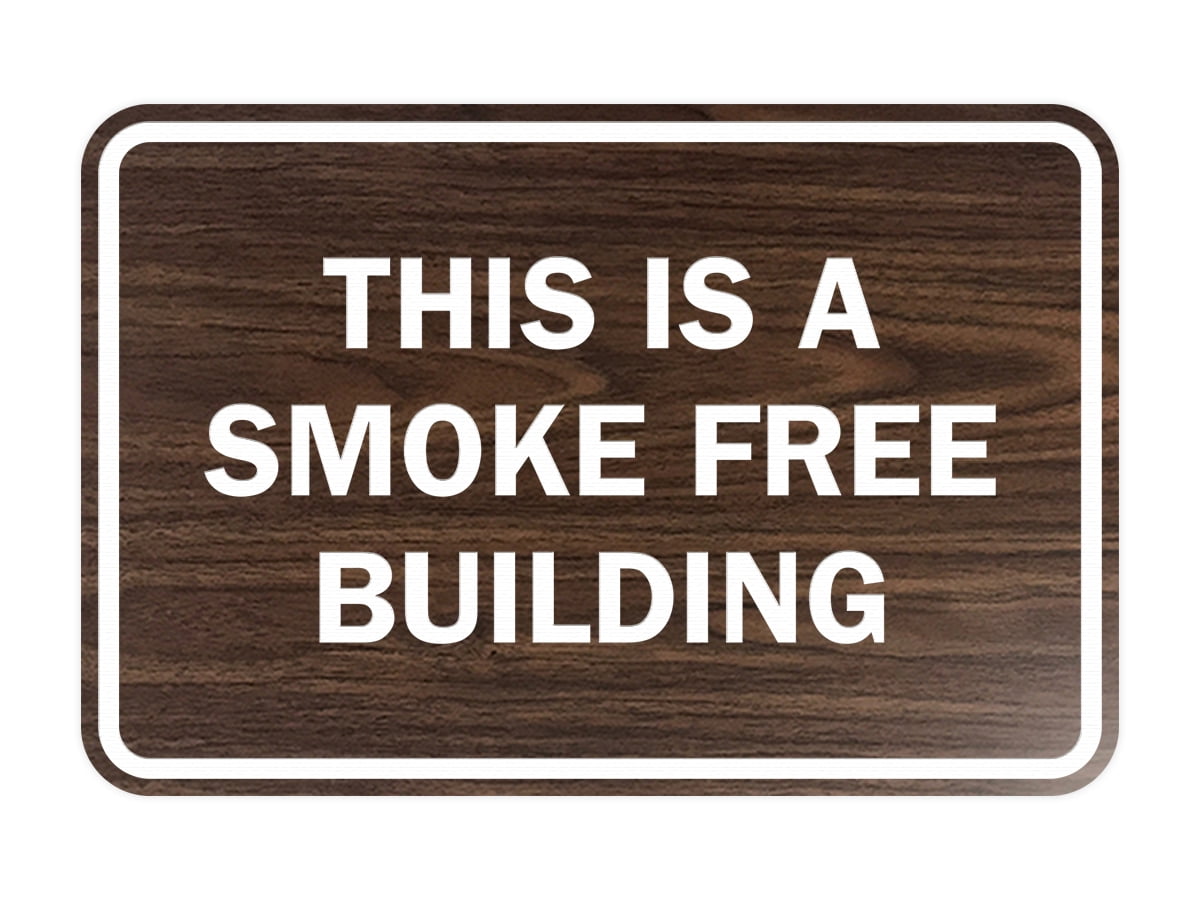 Classic Framed This is a Smoke Free Building Sign (Walnut) - Large ...