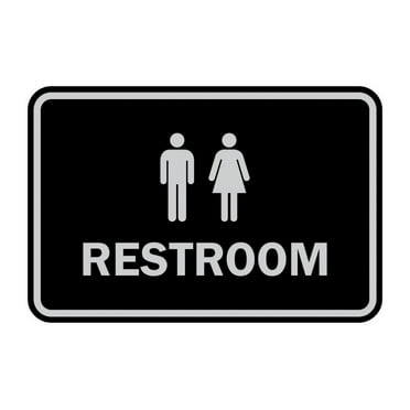 Square Restroom Sign (Navy Blue/Gold) - Medium - Walmart.com