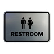Designer Restroom Sign - Black / Silver - Medium - Walmart.com