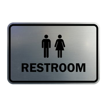 Designer Restroom Sign - Black / Silver - Medium - Walmart.com