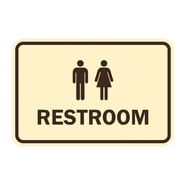 Square Restroom Sign (Navy Blue/Gold) - Medium - Walmart.com