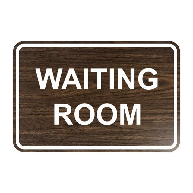 Classic Framed Waiting Room Sign (Walnut) - Medium - Walmart.com