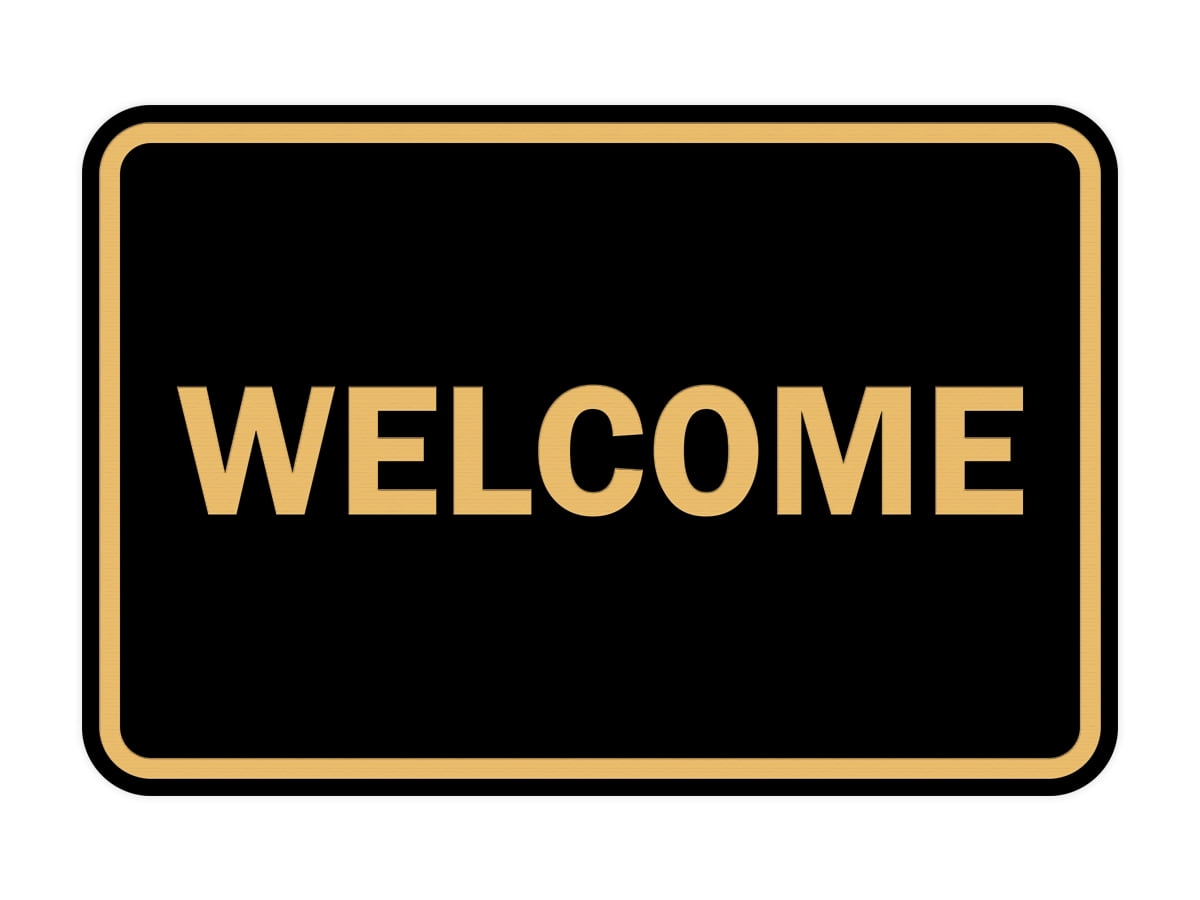 Classic Framed Welcome Sign (Black Gold) - Large - Walmart.com