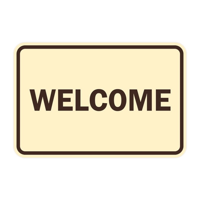 Classic Framed Welcome Sign (Ivory/Dark Brown) - Large - Walmart ...