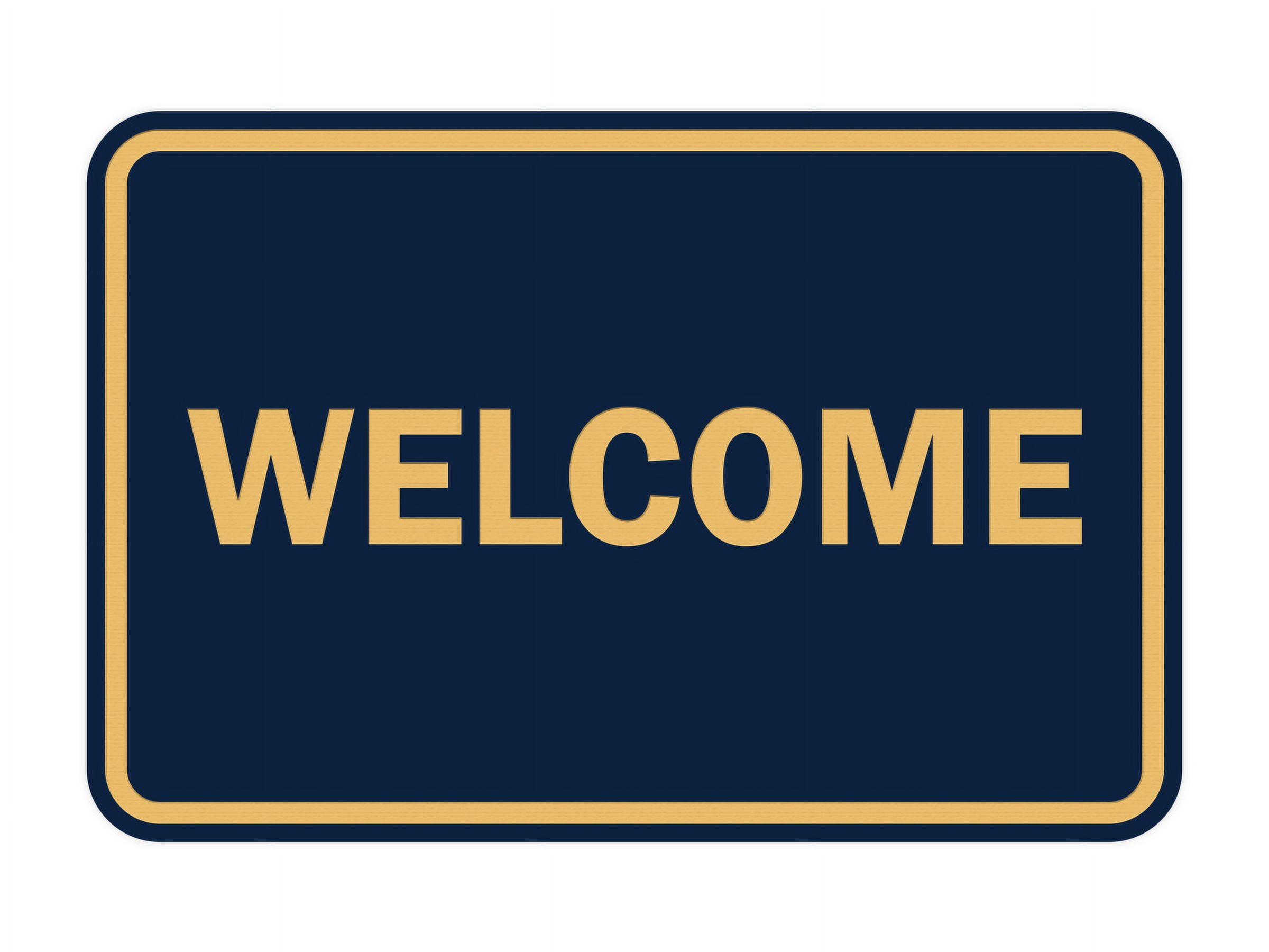Classic Framed Welcome Sign (Navy Blue/Gold) - Large - Walmart.com