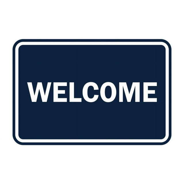 Classic Framed Welcome Sign (Navy Blue / White) - Large - Walmart.com