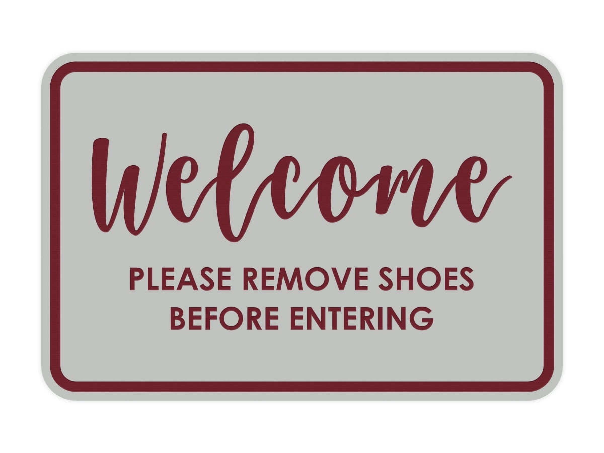 Classic Framed Welcome please remove shoes before entering (Light Grey ...