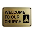 Classic Framed Welcome to Our Church Sign (Brushed Gold) - Large ...