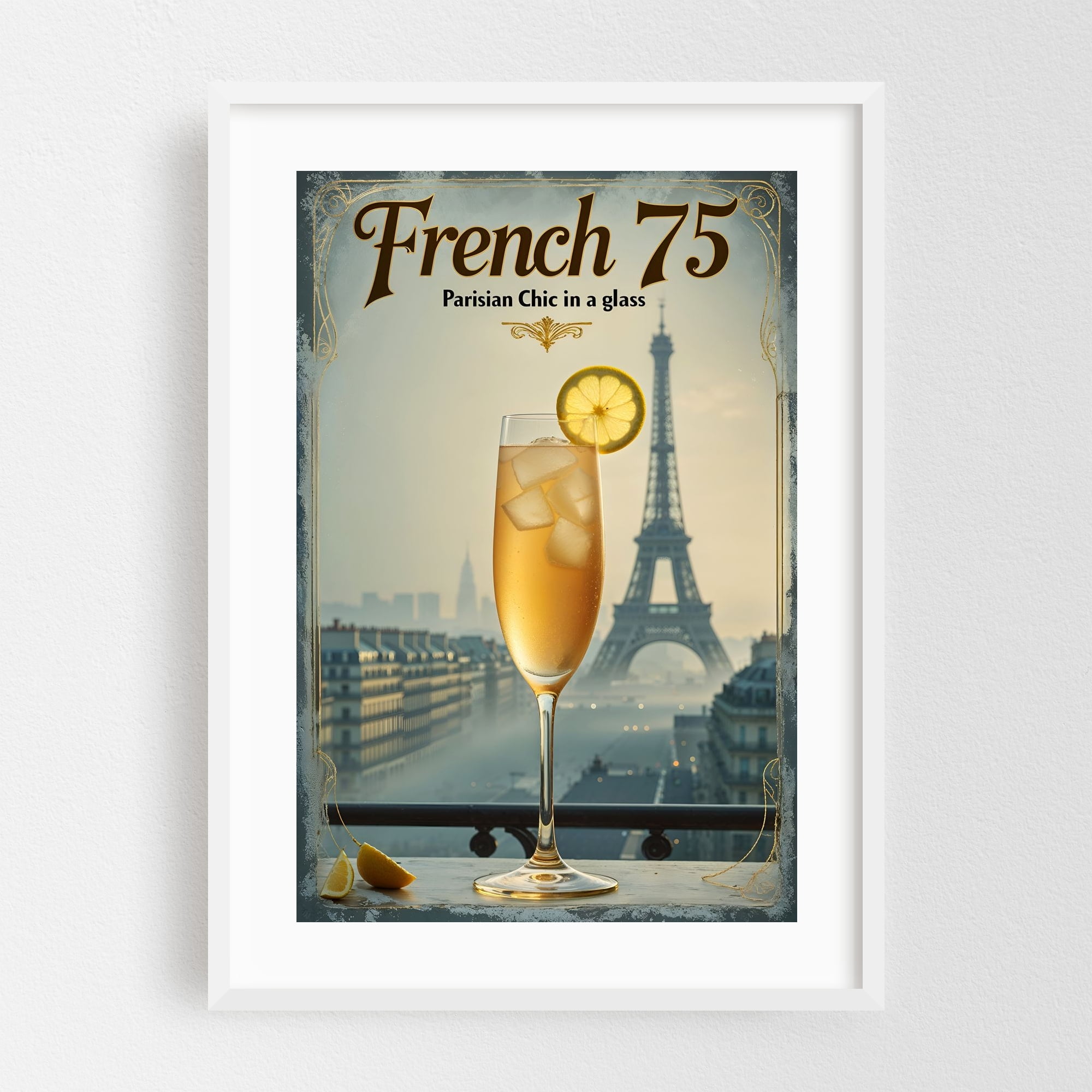 Classic French 75 Poster: Nostalgic Cocktail Charm - Paris Île-de ...