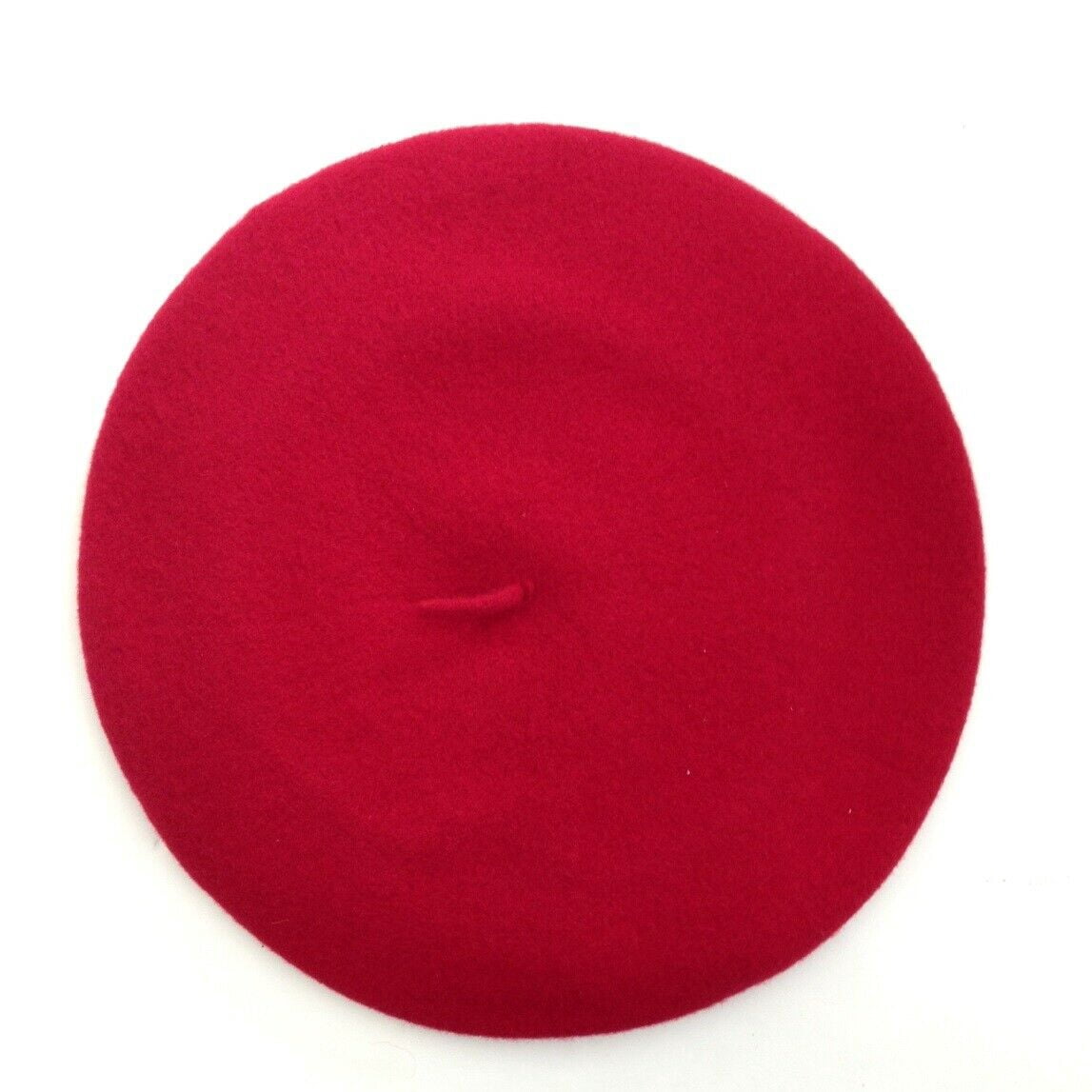 Classic French Beret - 100% WOOL - Scarlet Red - 11" in diameter across ...
