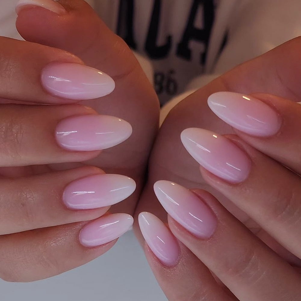 Classic French Gradient Minimalist Press-On Nails, Short Manicure Tips ...