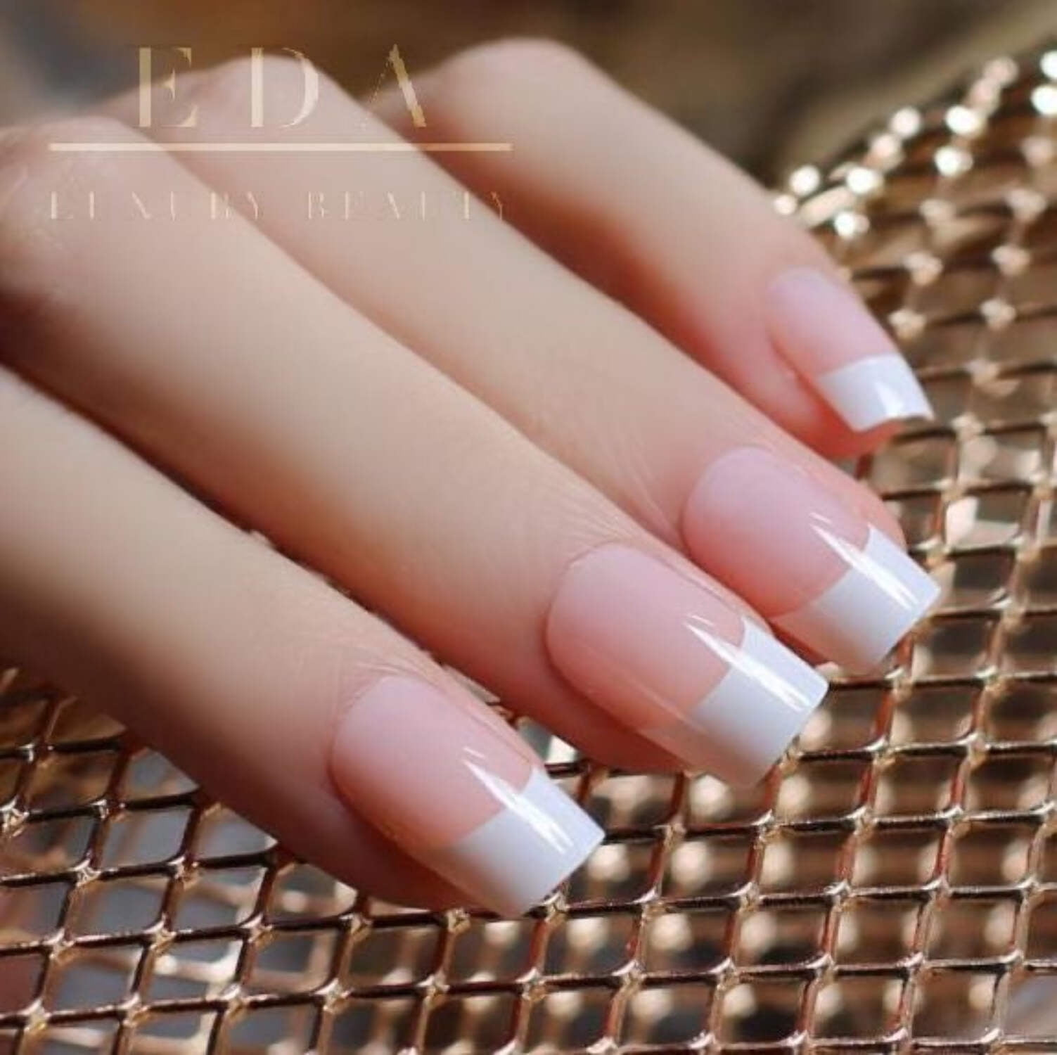 Classic French, Natural White French Press On Nails, Long Fake Nails ...