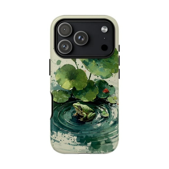 Classic Frog Sitting on Lily Pad Ink Painting with iPhone 17 to 11 Pro ...