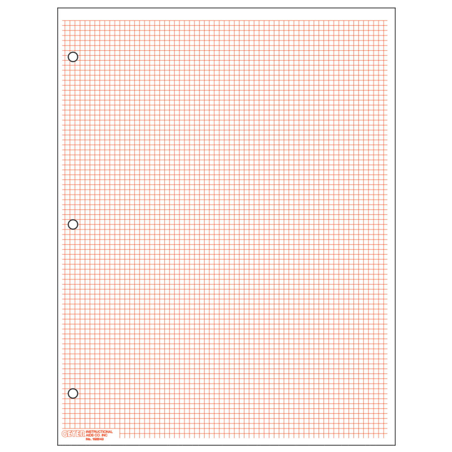 Classic Full-Sheet Graph Paper, 1/8" Squares, Double Sided, Red Lined ...