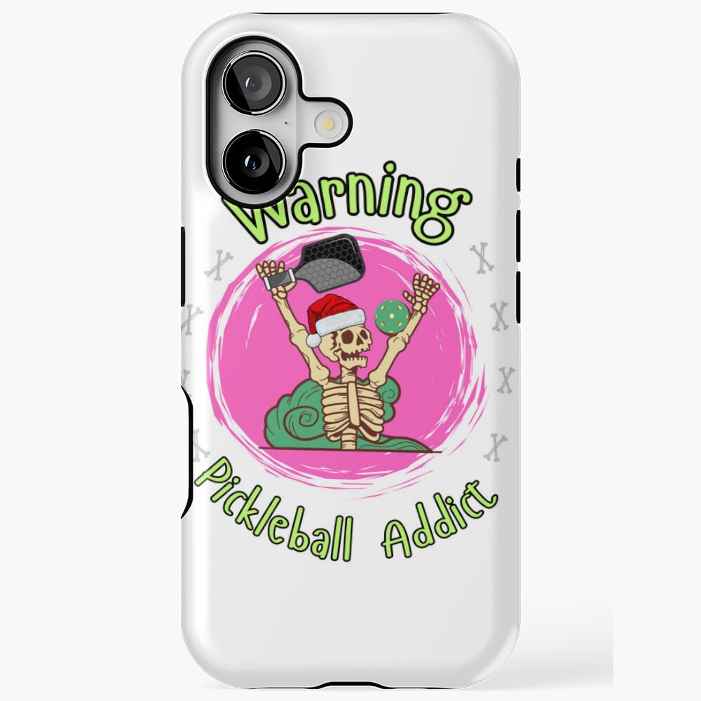 Classic Funny Pickleball Skeleton Holiday Humor Case for iPhone 17 11 ...