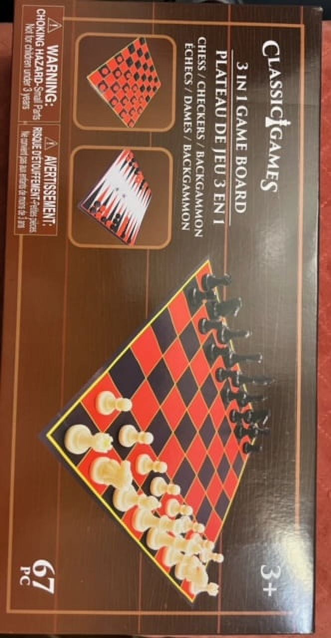 Classic Game Collection Chess Board Games, Wood, 67 Count - Walmart.com