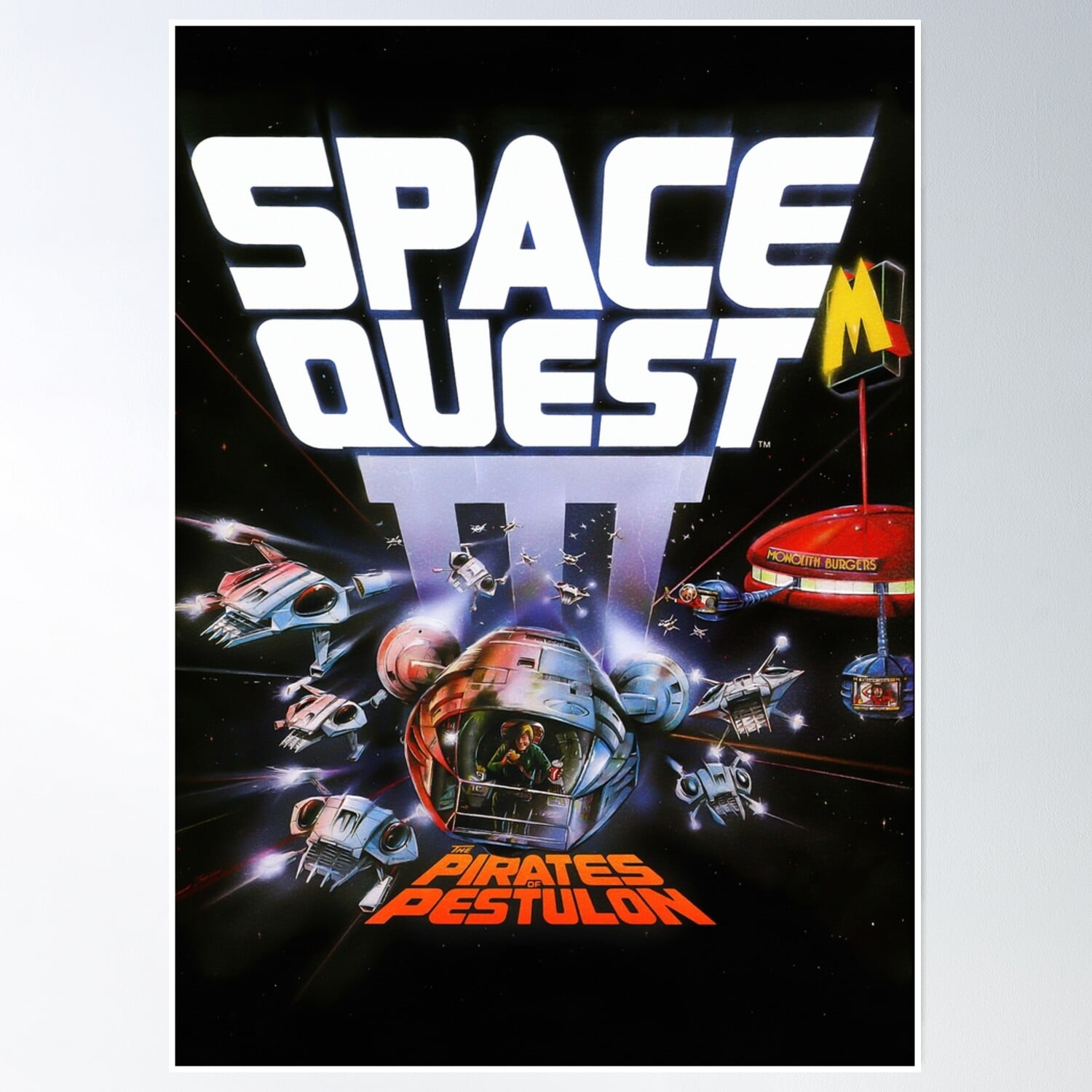 Classic Game Covers - Space Quest 3 Poster Wall Art, Modern Wall Decor ...