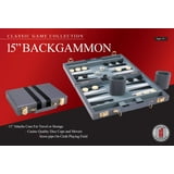 Classic Games Collection - 15" Attache Travel Backgammon Set for Adults ...