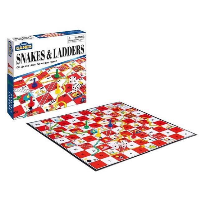 Classic Games Snakes & Ladders Toy, Multi Color - Walmart.com