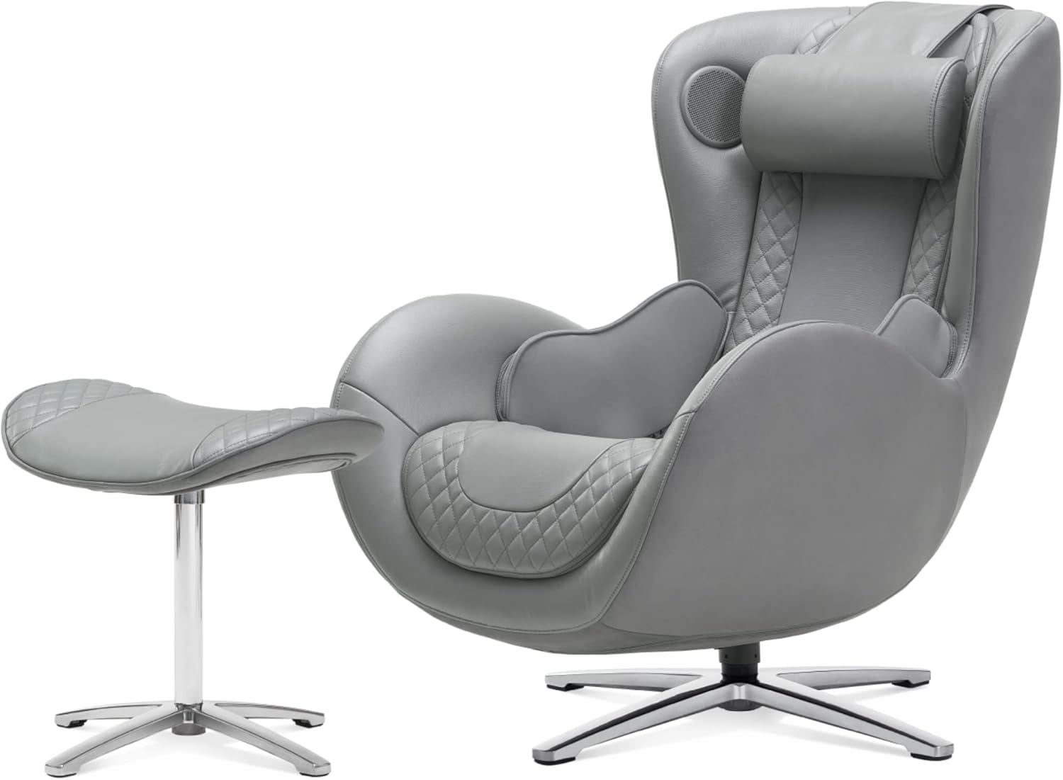 Classic Shiatsu Recliner Genuine Leather Massage Chair with Ottoman Caramel Walmart