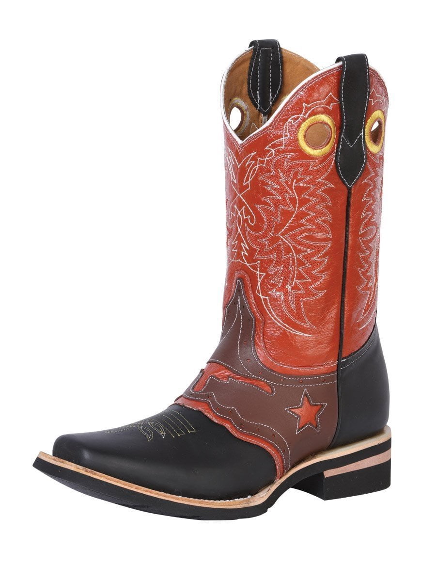 Men's Classic Genuine Leather Saddle Rodeo Boots 'El General' 33305 ...