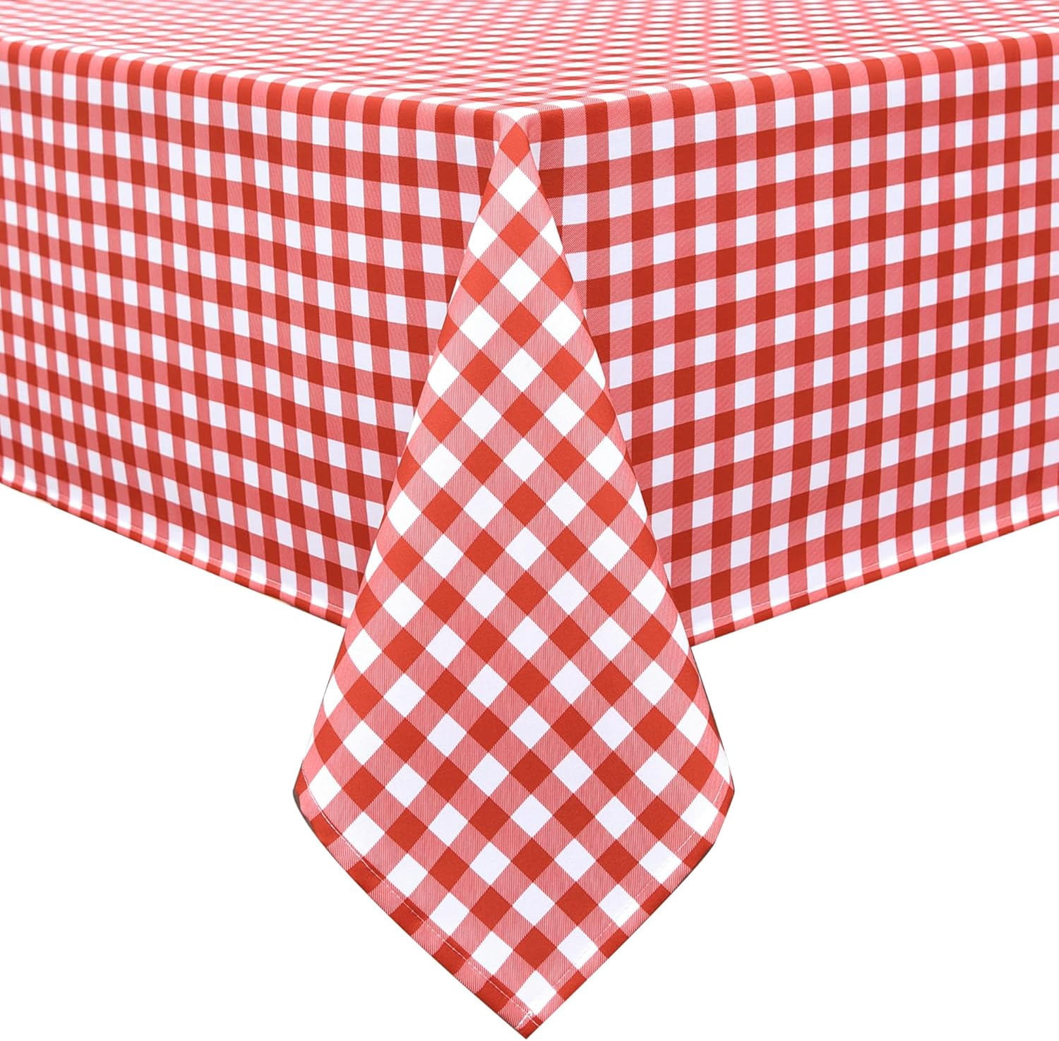 Classic Gingham Tablecloth Fabric - Oblong 58x120 Water Resistant ...