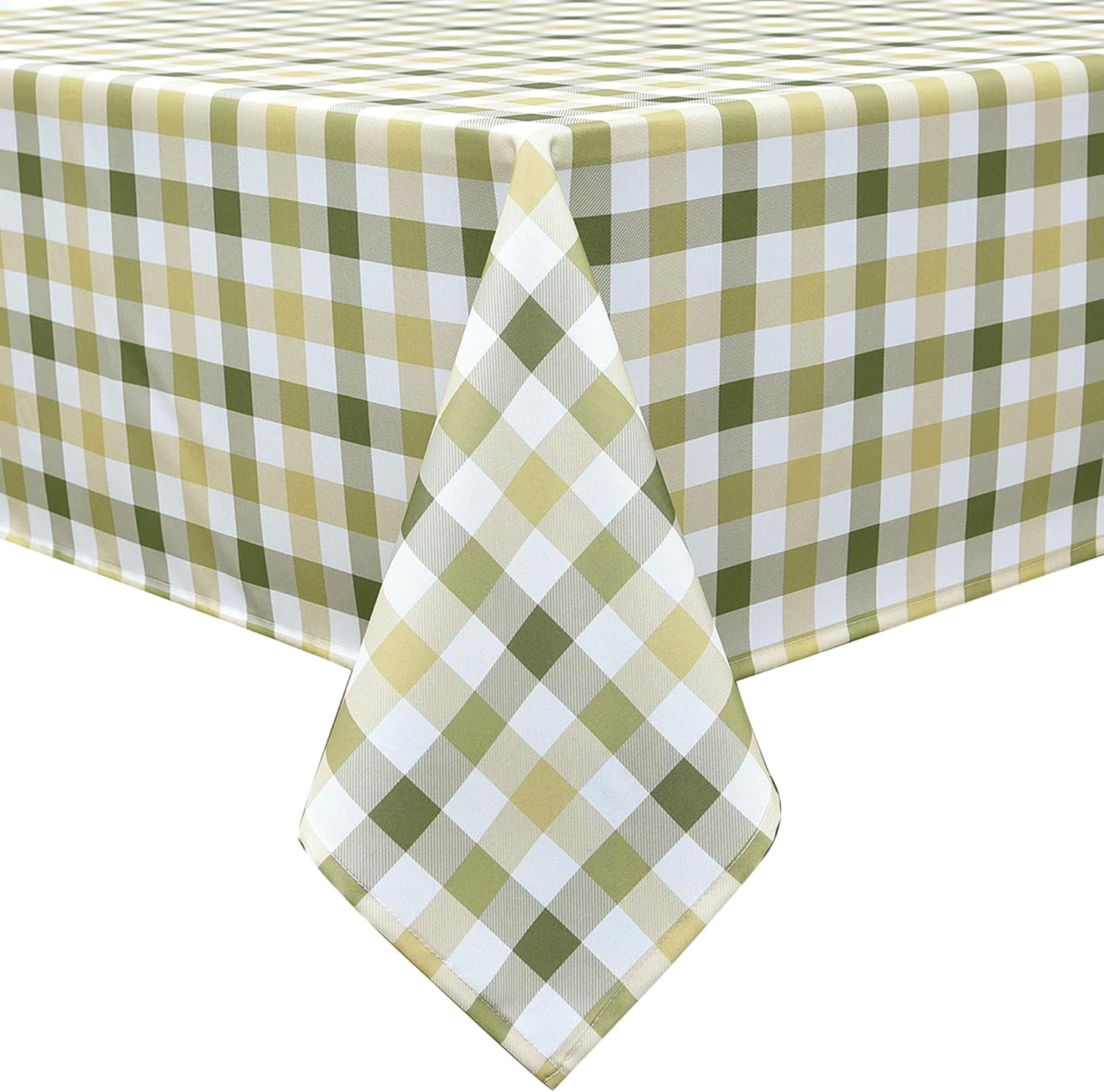 Classic Gingham Tablecloth Fabric - Oblong 58x120 Water Resistant ...